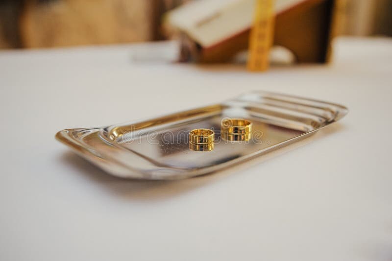 Beautiful Two Golden Wedding Rings. Made of Highest Quality Material ...