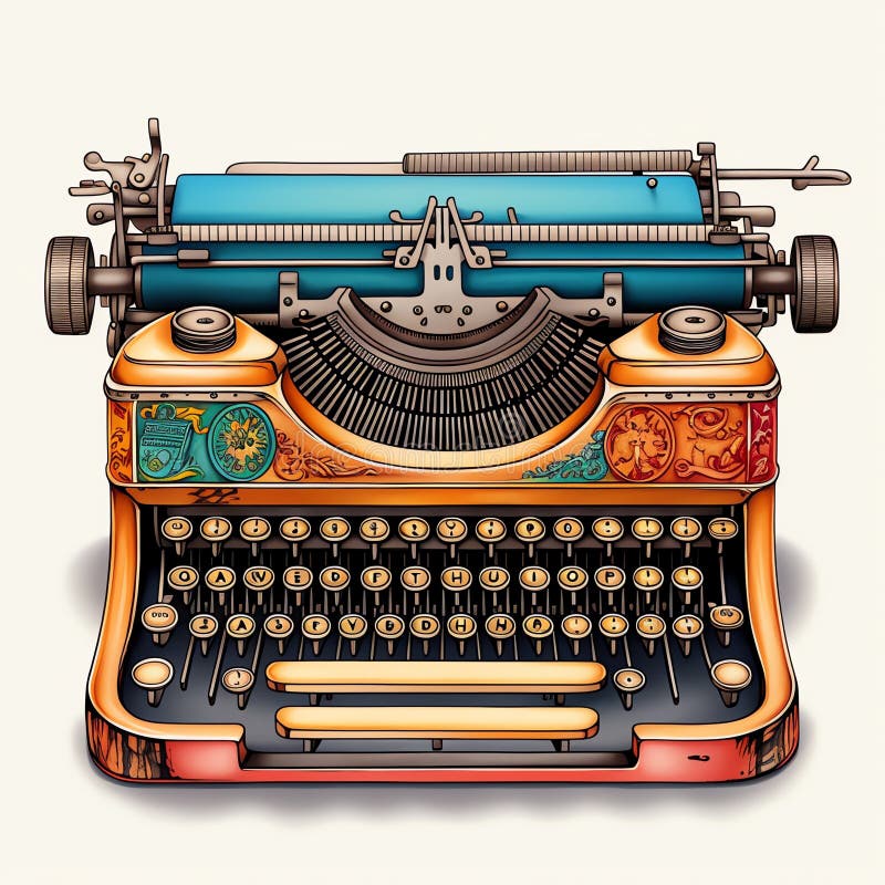 Beautiful Typewriter Clipart Illustration Stock Illustration ...
