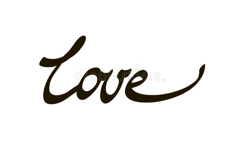 Beautiful Typography Background with Hand Drawn Word Love. Handmade ...