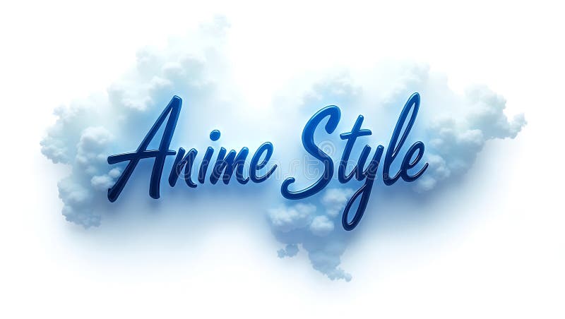 Beautiful Typography Design Showcasing Anime Style with Cloud Effects ...