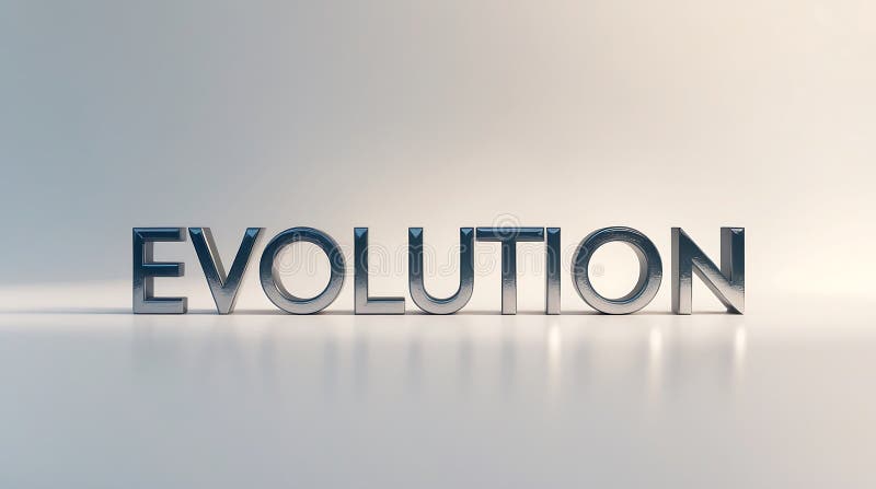 Beautiful Typography of the Word Evolution on a Minimalist Background ...