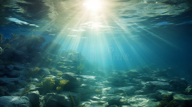 Beautiful Underwater Photo of Scenery with Sunlight and Beams ...