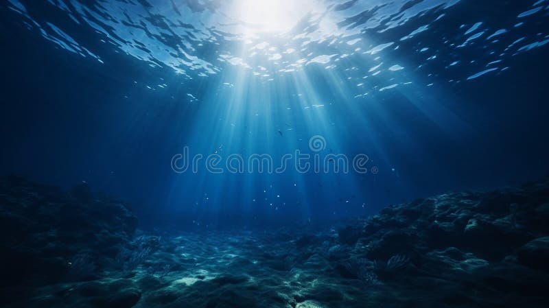 Beautiful Underwater View with Light Rays from the Surface ...