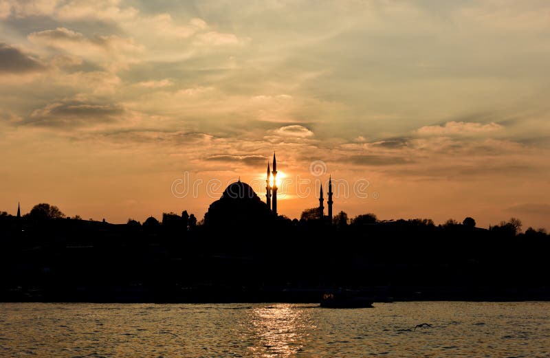 Sunset View in Istanbul. Turkey. Stock Image - Image of city, asia ...