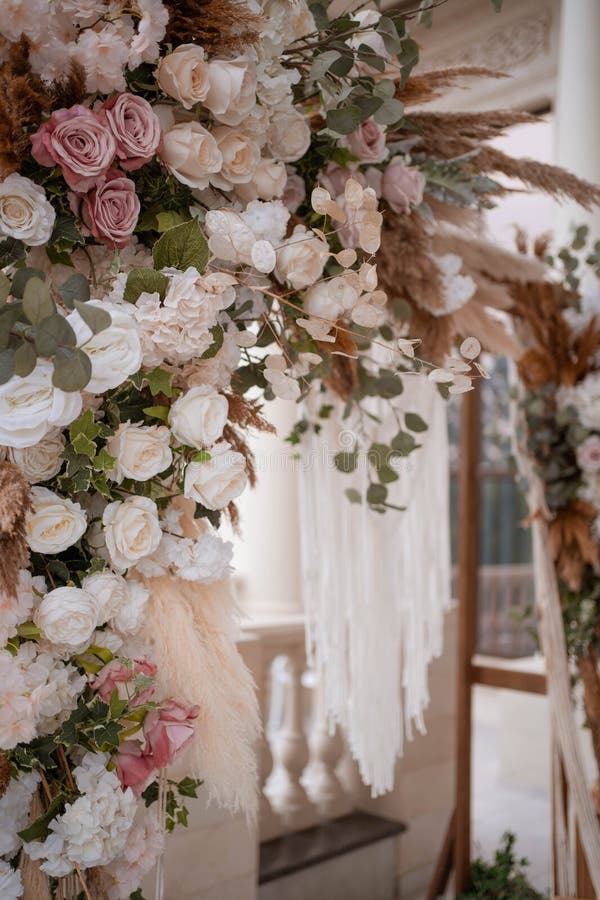Beautiful Unusual Boho Chic Wedding Arch for Outside Ceremony Stock ...