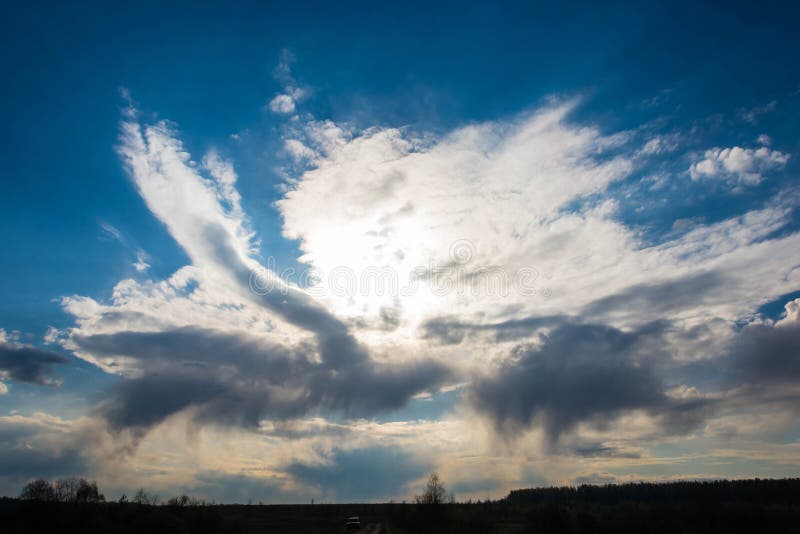 Beautiful and Unusual Clouds. Stock Image - Image of unusual, yellow ...