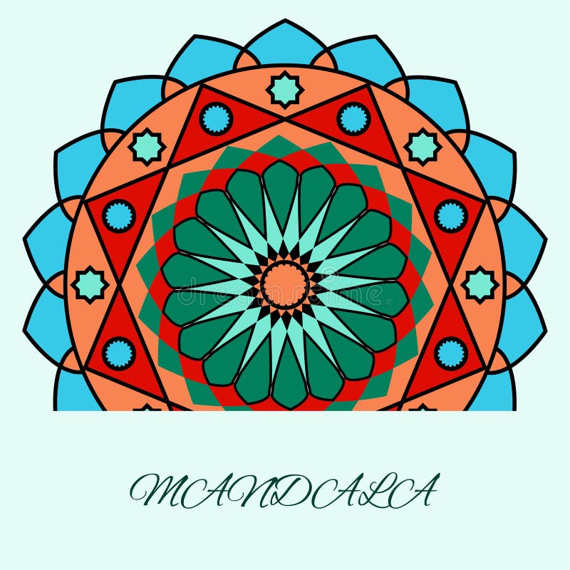 Beautiful Unusual Pattern, Color Mandala Layout with Text Stock Vector ...