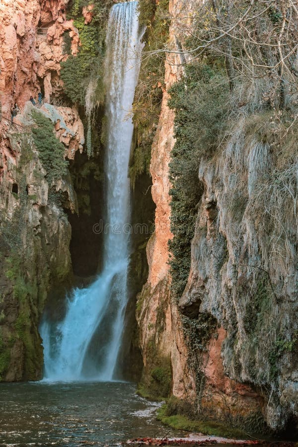 Beautiful and Unusual Waterfalls in Mountains of Spain Stock Photo ...