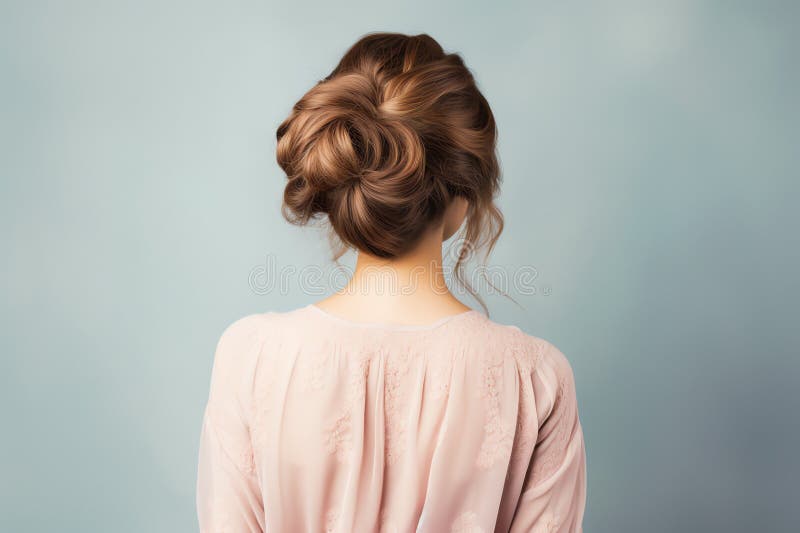 Beautiful Updo hair style stock illustration. Illustration of female ...