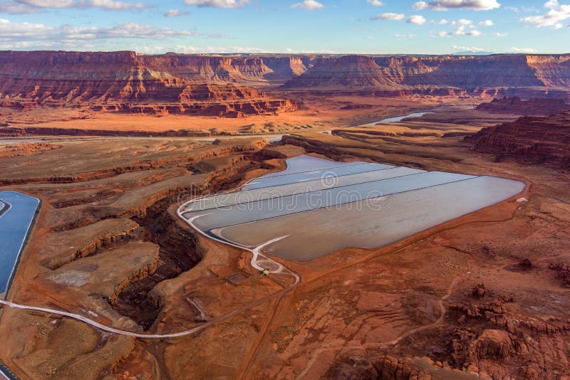 Beautiful Utah Desert with Mining Potash Ponds Stock Photo - Image of ...