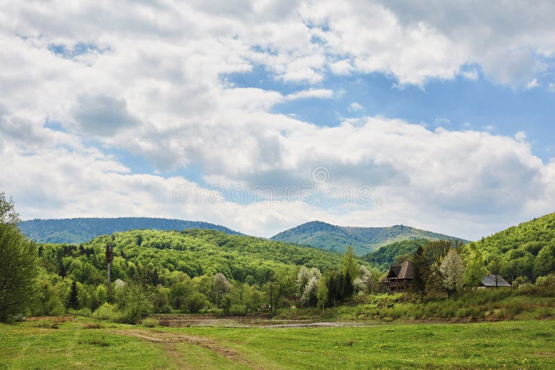 Beautiful Valley with Mountains in the Background Stock Photo - Image ...