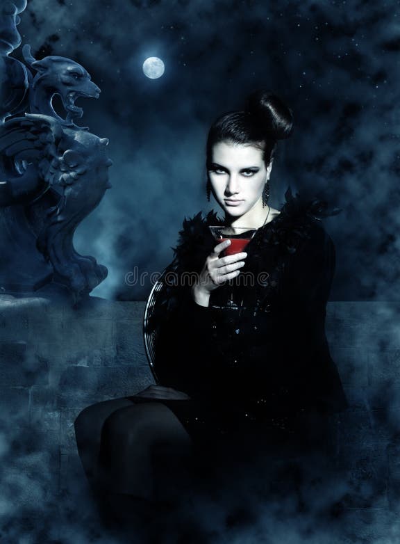 Beautiful vampire stock photo. Image of moon, alcohol - 33949178
