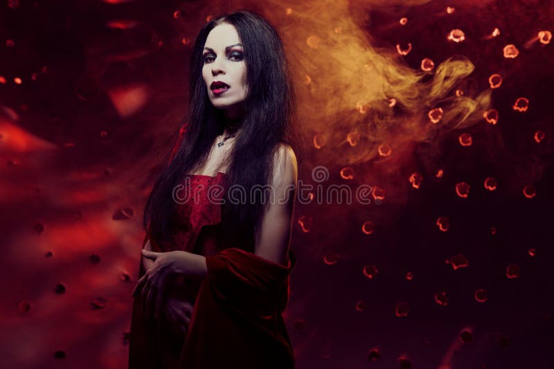 Beautiful vampire woman stock image. Image of blood, evil - 36580127