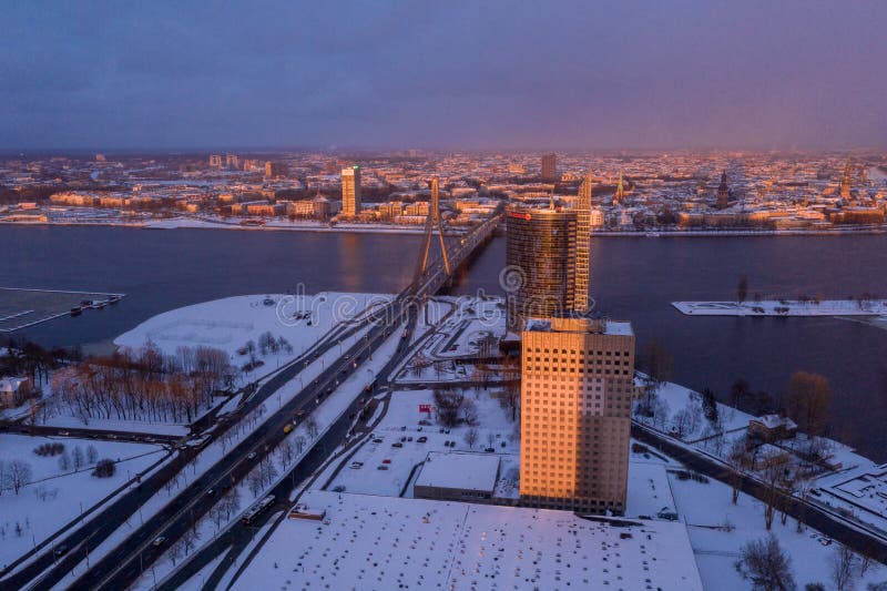 Beautiful Vansu Bridge on the Daugava River in Latvia Stock Image ...