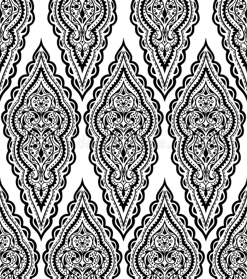 Beautiful Vector Damask Seamless Pattern. Vintage Abstract Backg Stock ...