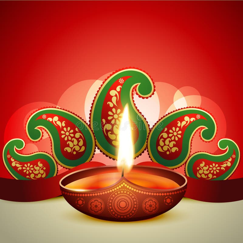 Beautiful Vector Diwali Diya Stock Vector - Illustration of design ...