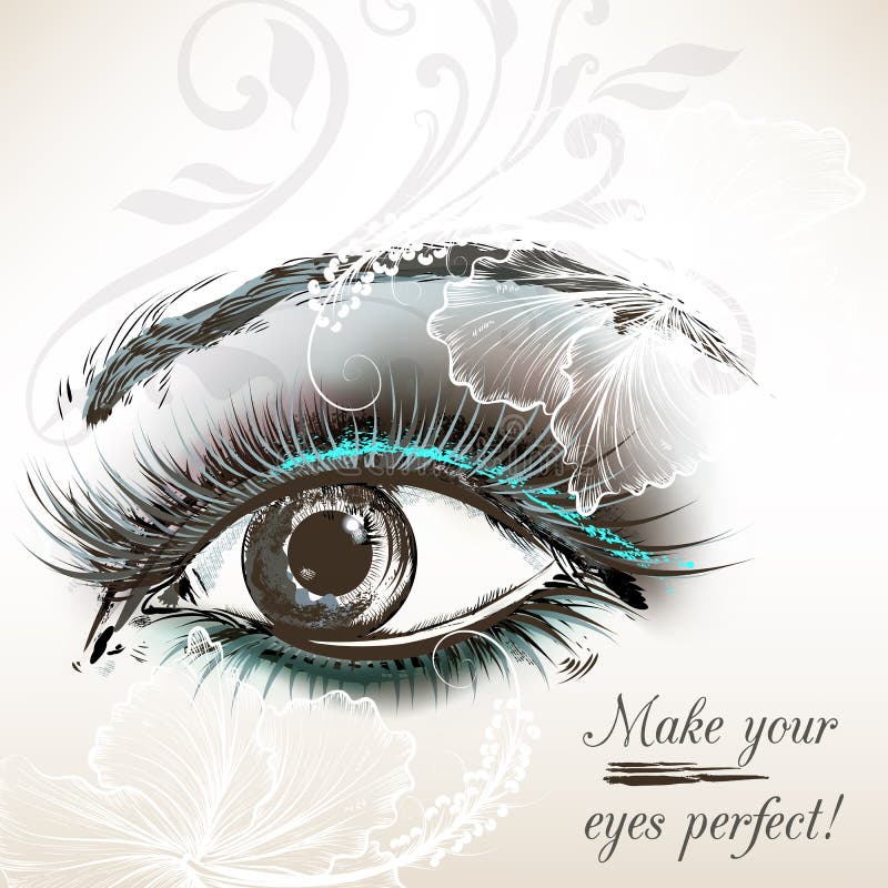 Beautiful Vector Hand Drawn Female Eye for Design Stock Vector ...
