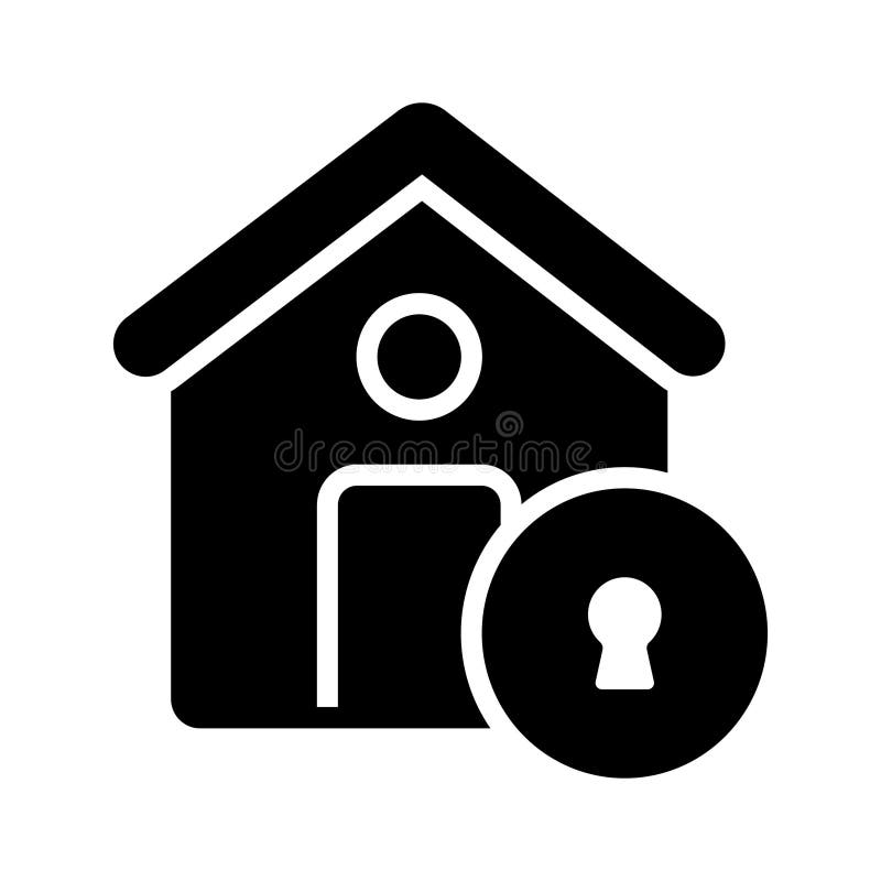 A Beautiful Vector of Home Building with Lock, Security Concept Stock ...