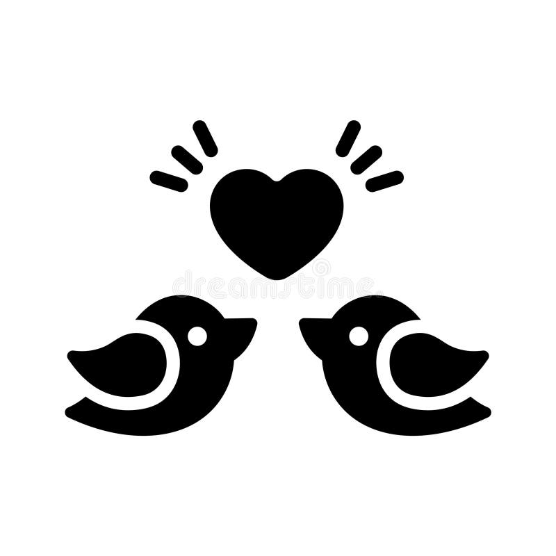 Beautiful Vector Icon of Love Birds, Editable Style Stock Vector ...