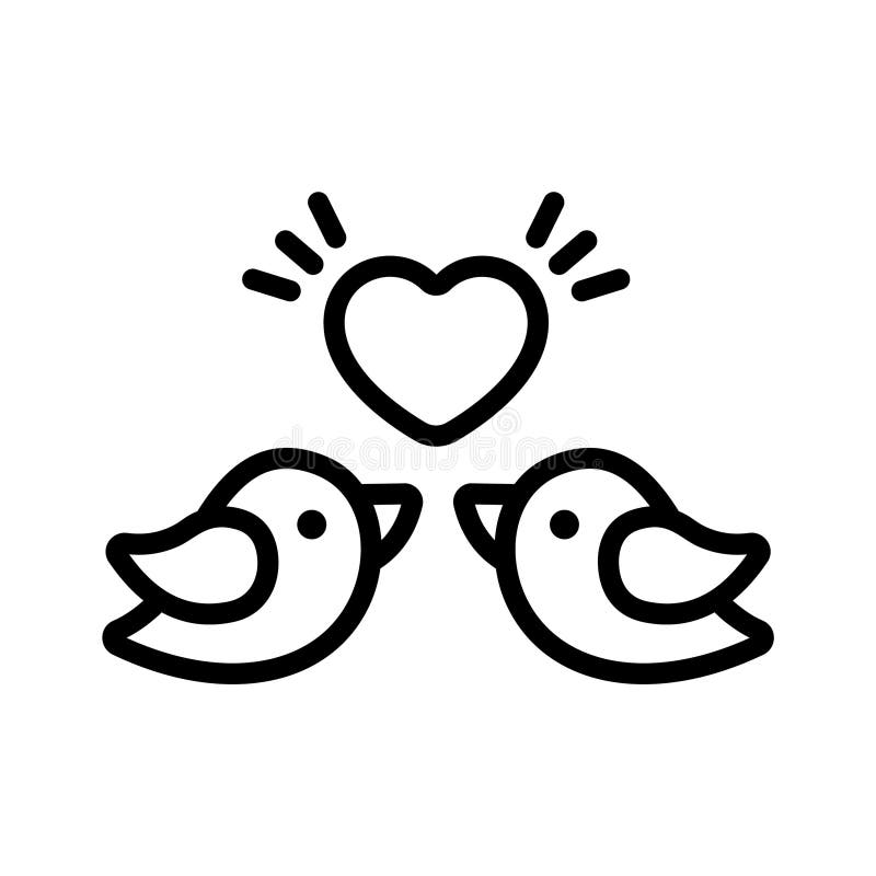 Beautiful Vector Icon of Love Birds, Editable Style Stock Vector - Illustration of vector, birds ...