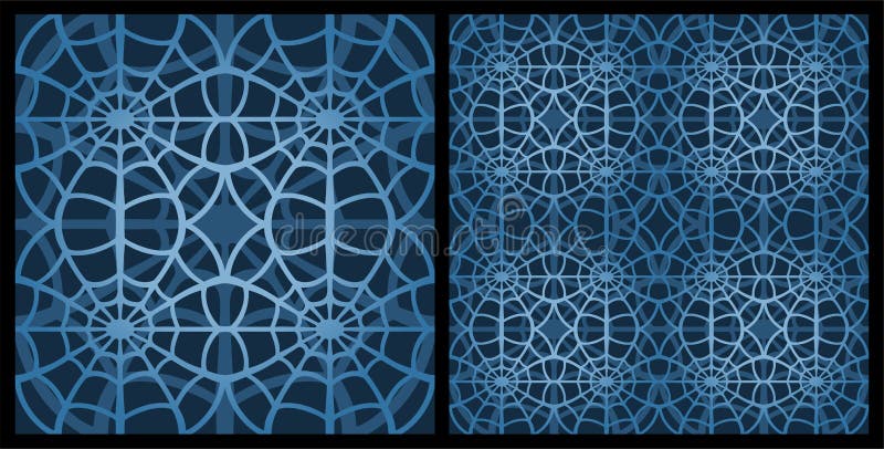 Art with Colorful Blue Web Tile Pattern Stock Illustration ...