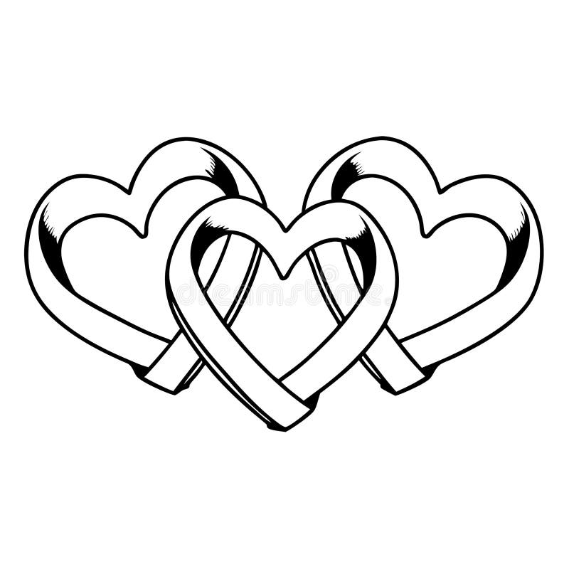 Intertwined Hearts Vector Illustration for Romantic Designs and Decor ...