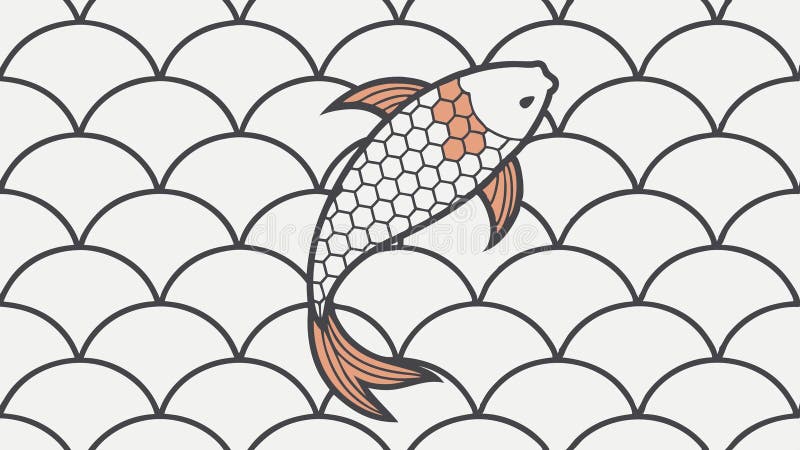 Stylized Koi Fish with Wave Pattern Vector, Vector Design Generative AI ...
