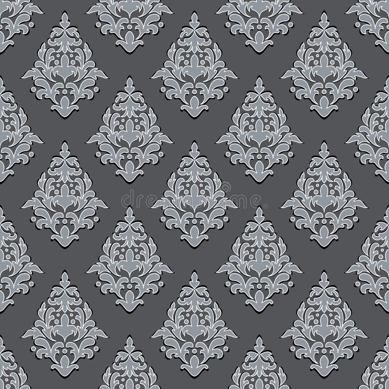 Beautiful Vector Pattern in the Style of Damask. Seamless Trendy Gray ...