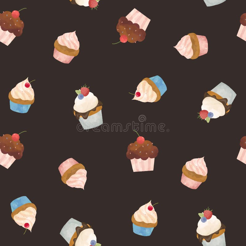 Watercolor Sweets Vector Pattern Stock Vector - Illustration of style ...
