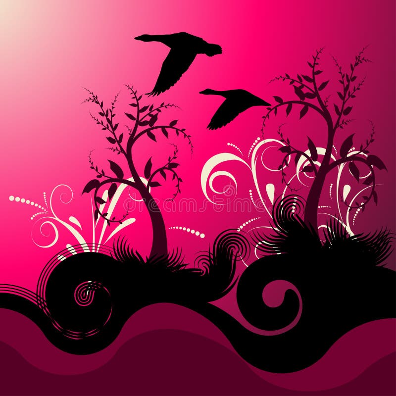 Beautiful Vector Sunset Illust Picture. Image: 2676226