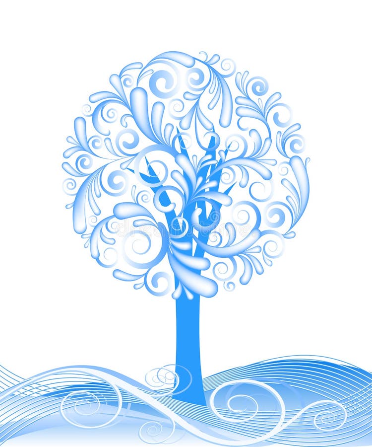 Beautiful Vector Winter Tree Design Stock Vector - Illustration of ...
