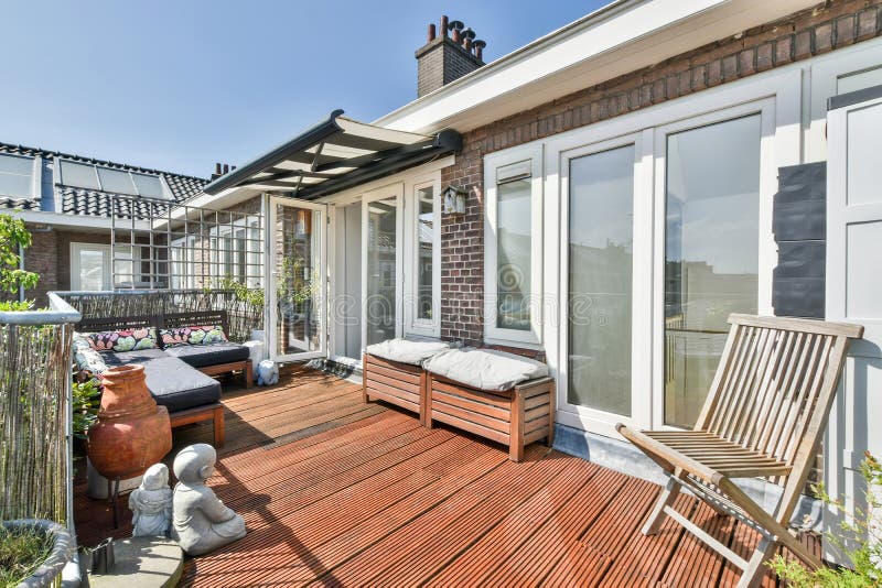 Beautiful veranda design stock photo. Image of estate - 233344176