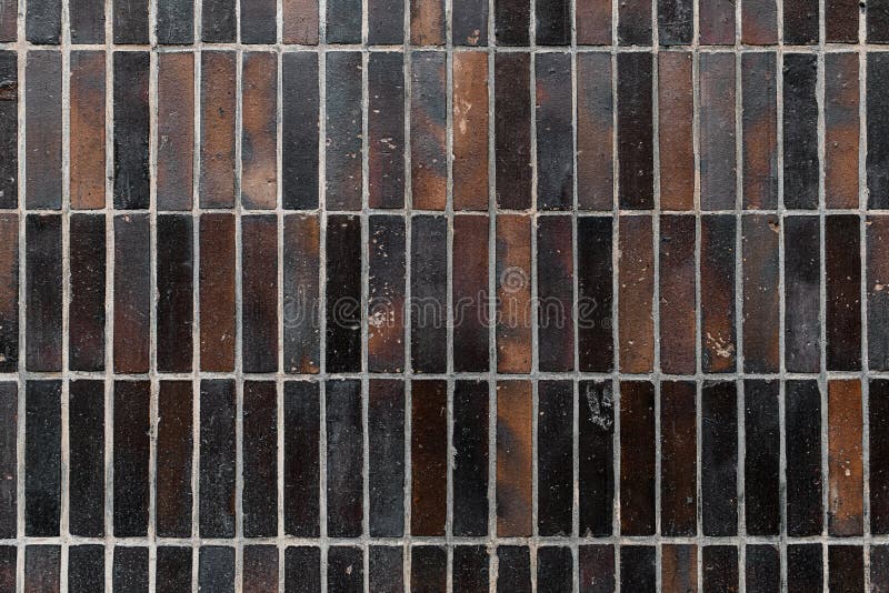 Beautiful Vertical Masonry of Brownish Ceramic Tile with Rectangular ...