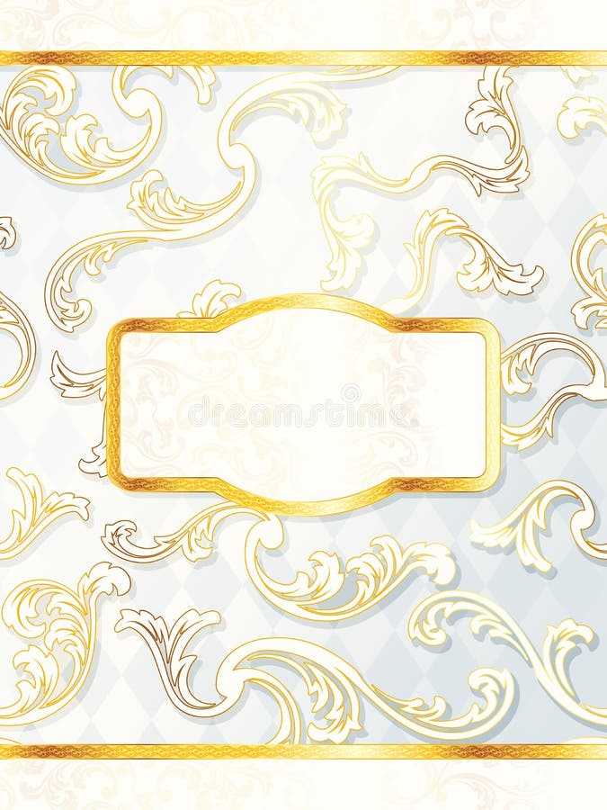 Beautiful Vertical Rococo Wedding Banner Stock Vector - Illustration of ...