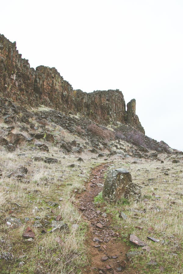 Beautiful Vertical Shot of a Hill with Large Rock Formations Stock ...