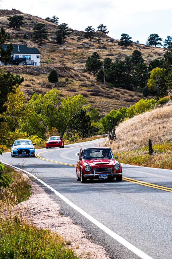 Beautiful Vertical View of Cars on the Mountain Road Editorial Photo ...