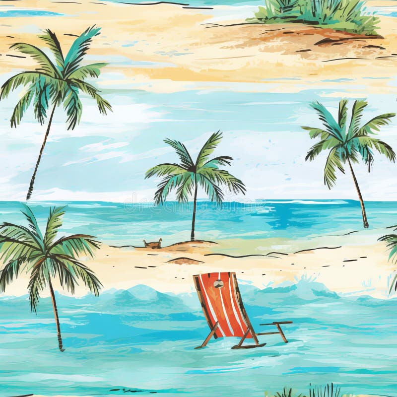 Seamless Summery Floral Border with Colorful Abstract Flowers Stock ...