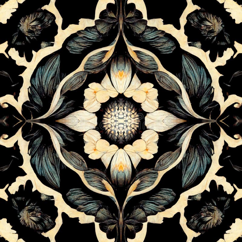 Beautiful Victorian Floral Seamless Pattern Stock Illustration ...