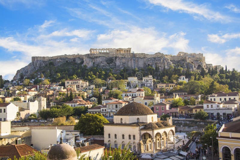 Beautiful View of the Acropolis and Monastiraki Area in Athens ...