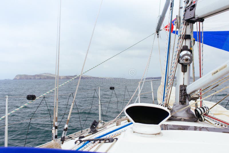 Beautiful View of the Across a Deck of a Sailing Boat Stock Image ...