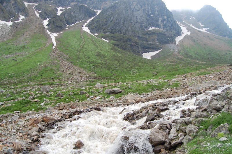 The Beautiful View of Alittle River between the Valley Stock Image ...