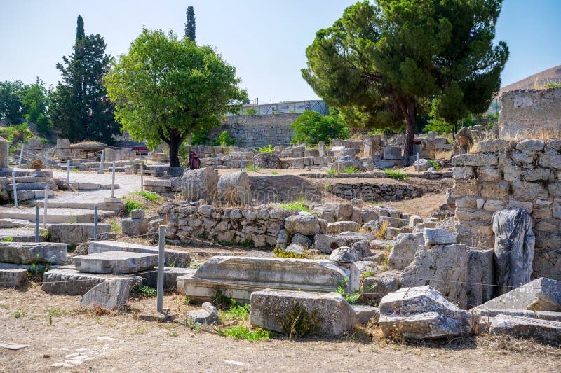 Beautiful View of Ancient Greece in Corinth Stock Image - Image of face ...