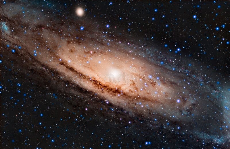Beautiful View of Andromeda Galaxy Shining in the Dark Universe Stock ...