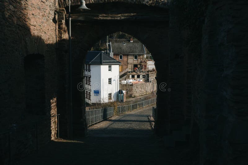 Beautiful View of the Main Exit from the Castle. Stock Image - Image of ...