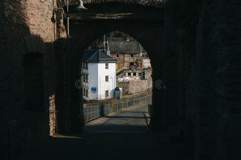 Beautiful View of the Main Exit from the Castle. Stock Image - Image of ...