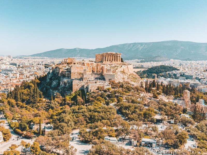 Beautiful View of Athens with Acropolis Hill, Greece Stock Photo ...
