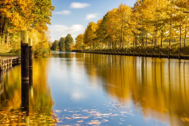 Beautiful View of Autumn Trees Reflection To the Lake Stock Photo ...