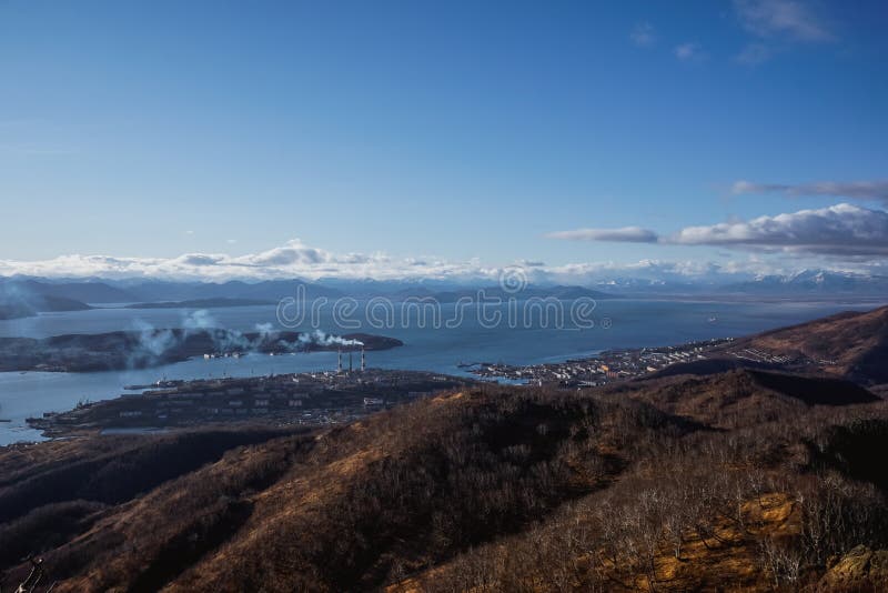 View of Avacha Bay at Sunset Stock Image - Image of east, scenery ...