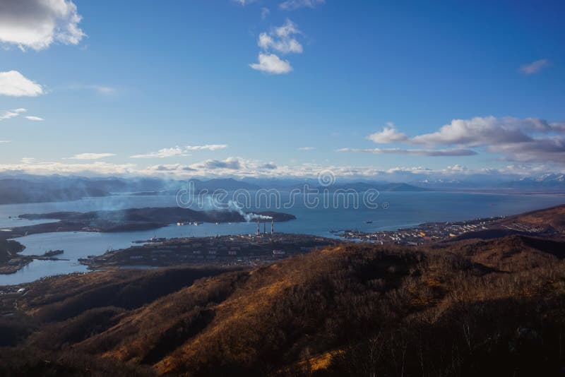 View of Avacha Bay at Sunset Stock Image - Image of east, scenery ...