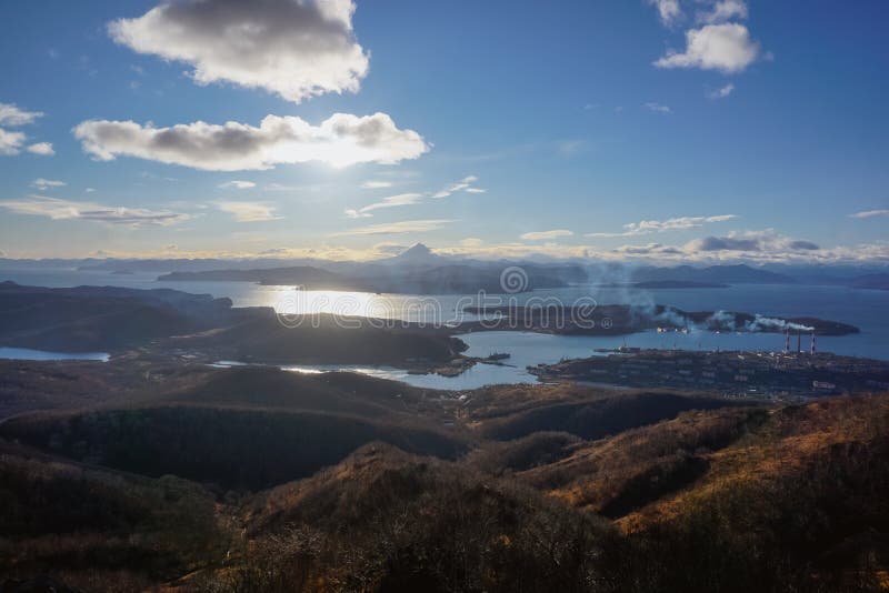 View of Avacha Bay at Sunset Stock Image - Image of east, scenery ...